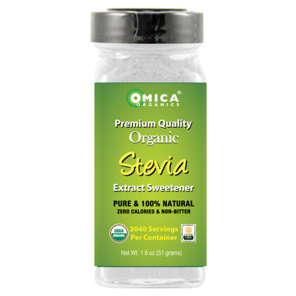 Stevia Extract Powder Sweetener, Organic (1.8 oz / 51 g) – Omica Organics